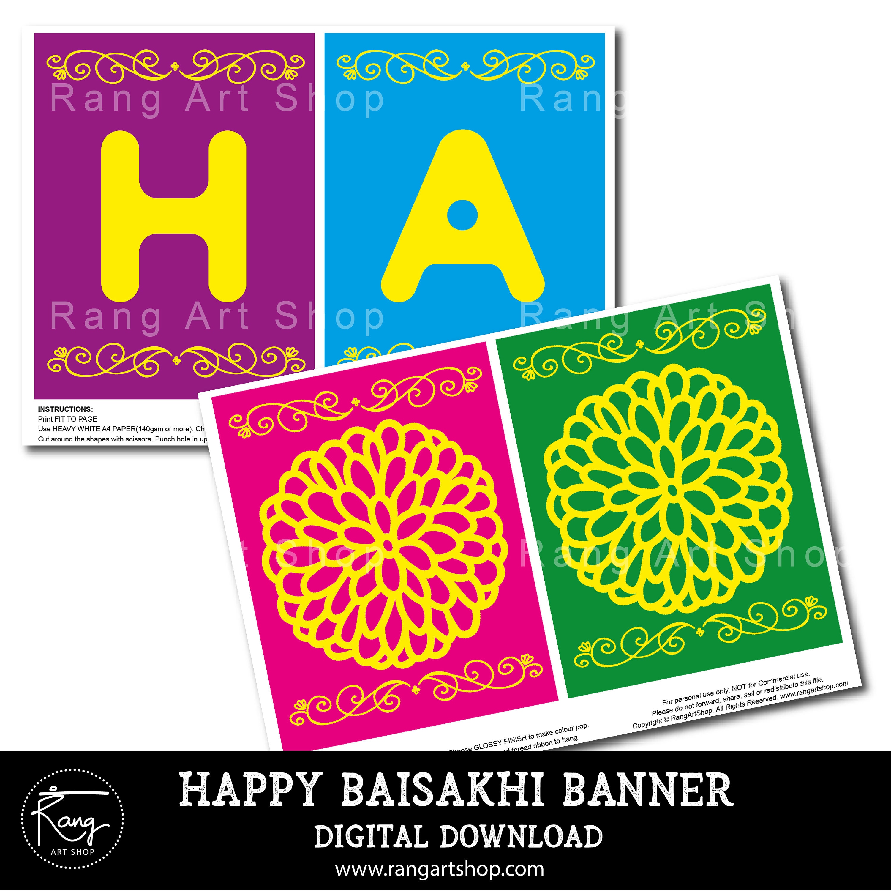 Happy Vaisakhi or Baisakhi Banner Punjabi Party Decoration - Indian ...