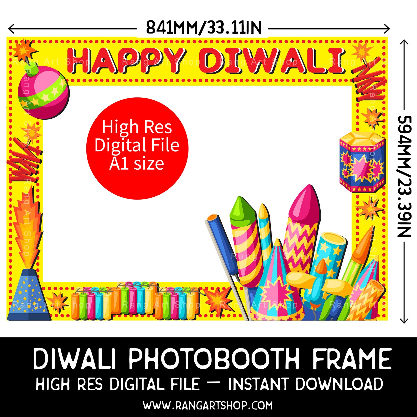 Happy Diwali Party Photobooth Frame - Indian Printed Custom Selfie ...