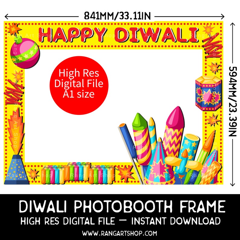 Happy Diwali Party Photobooth Frame Indian Printed Custom Selfie Frame ...