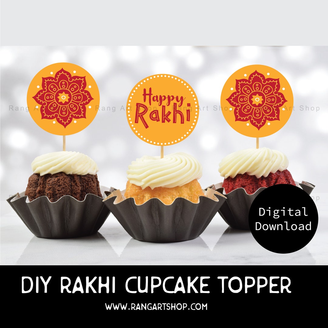 Rakhi Cupcake Topper - Fai da te Raksha Bandhan stampabile - Attività ...