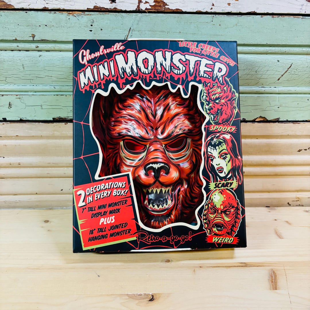 Man Wolf Ghoulsville Retro A Go Go Mini Monster and Die Cut Jointed ...
