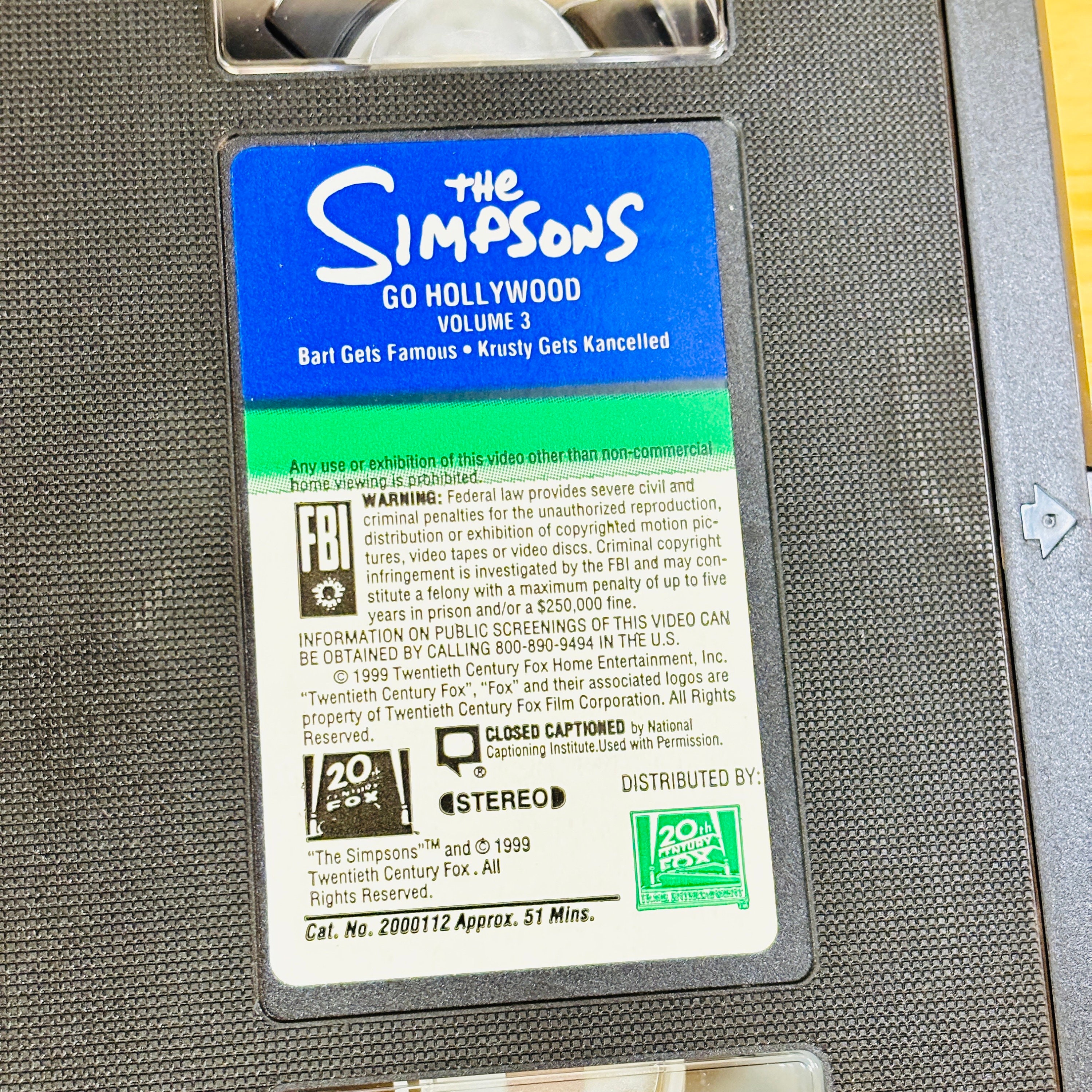 The Simpsons Go Hollywood Volume 3 VHS Tape - Etsy