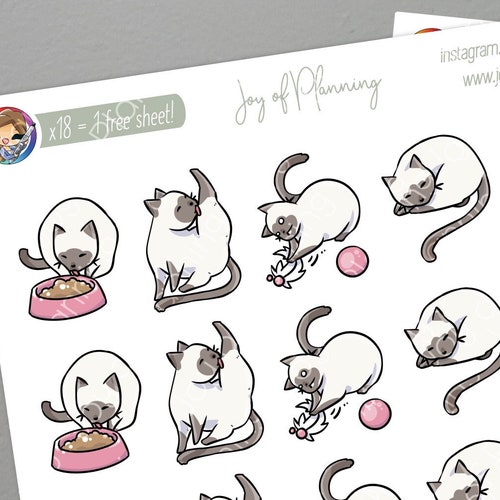 Kitten Stickers Cute Cat Planner Stickers by Stickerkitten - Etsy