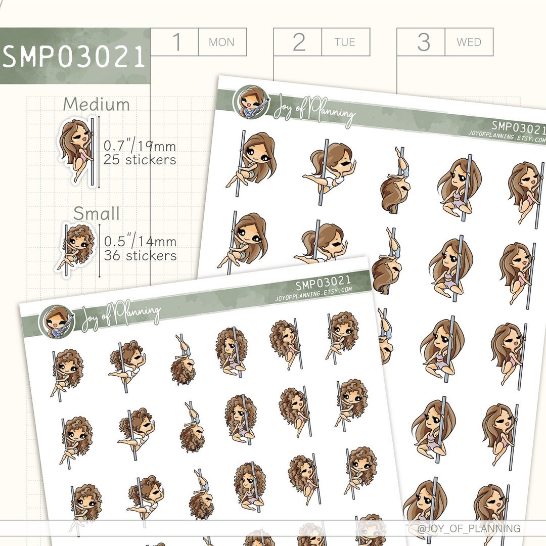 Pole Dancing Stickers / Pole Dancing Planner / Exercise Stickers ...