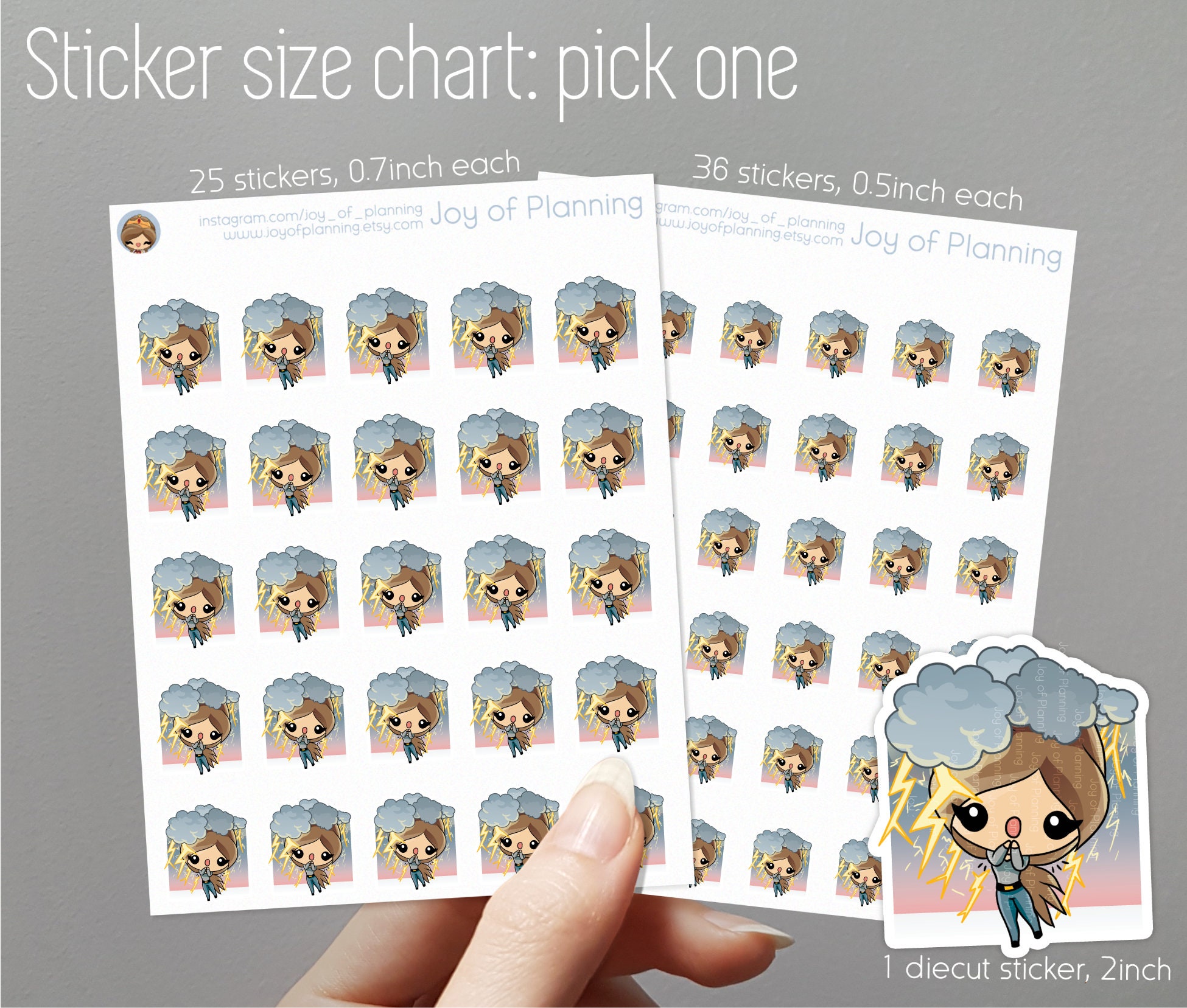 Thunderstorm Stickers / Thunder Stickers / Storm Stickers / | Etsy