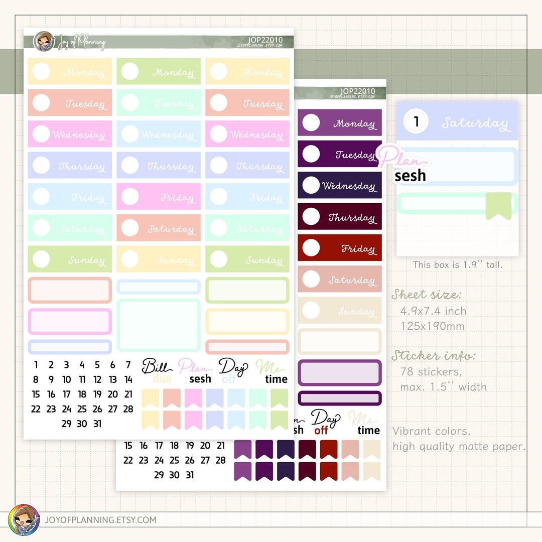 Functional Stickers / Planner Stickers / Agenda Labels / Calendar ...
