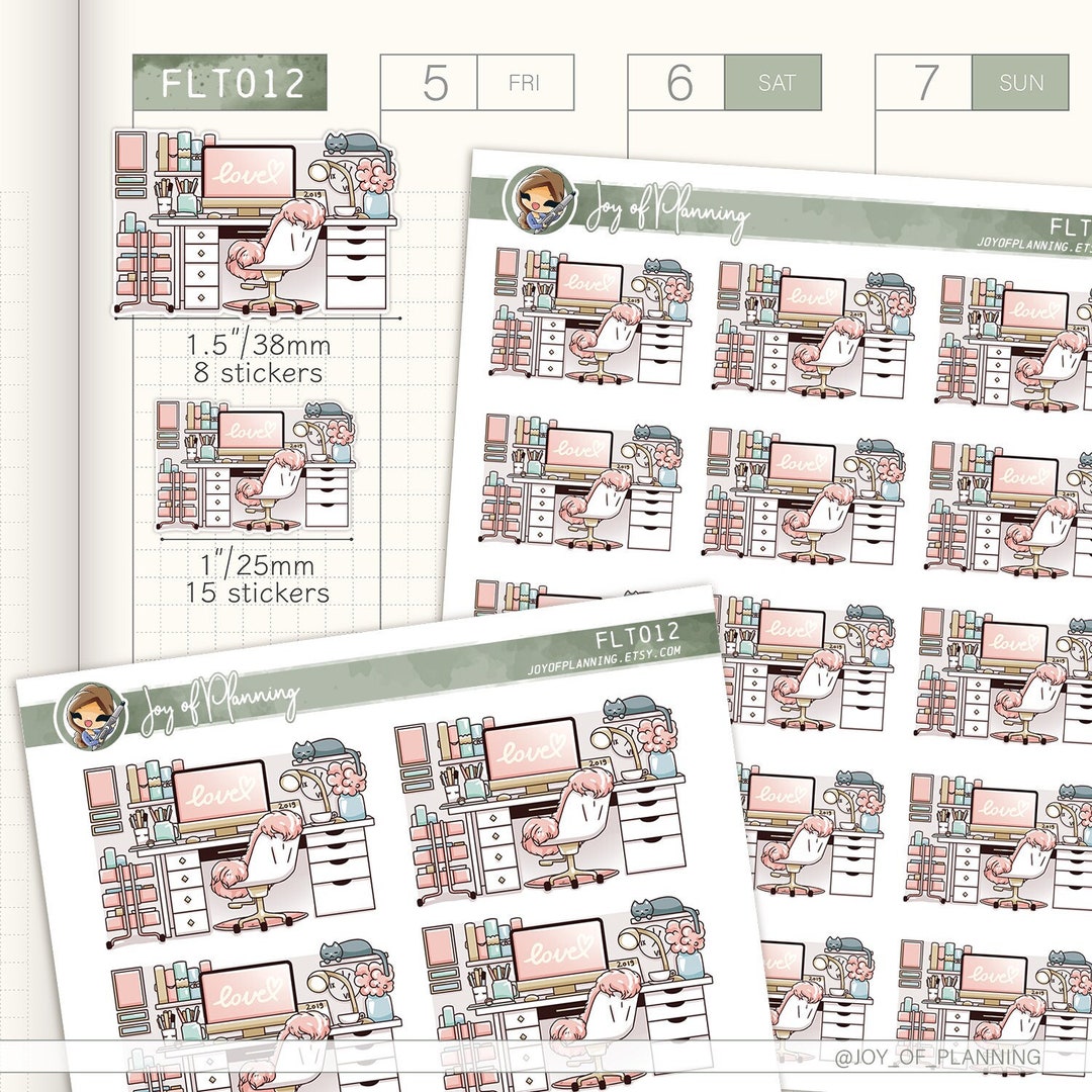 Desk Stickers / Planner Stickers / FLT012 - Etsy