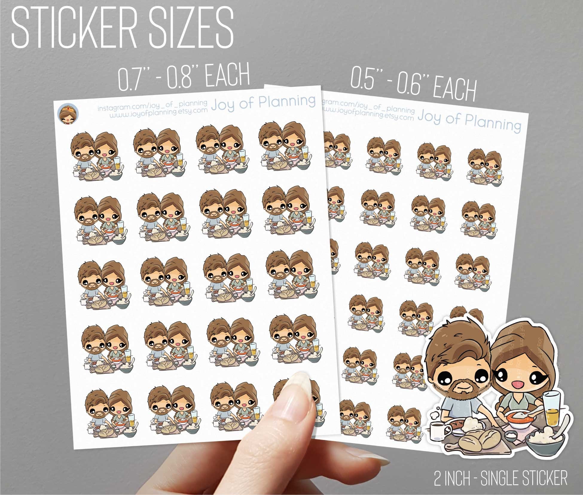 Dinner Stickers / Friends Stickers / Couple Stickers / Planner - Etsy