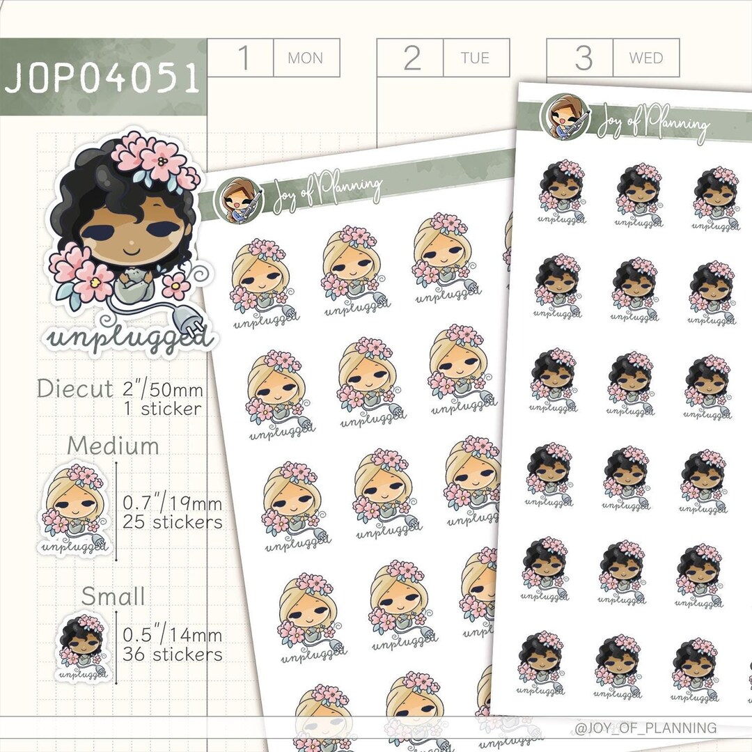 Unplugged Stickers / Social Media Break Stickers / Technology Detox ...