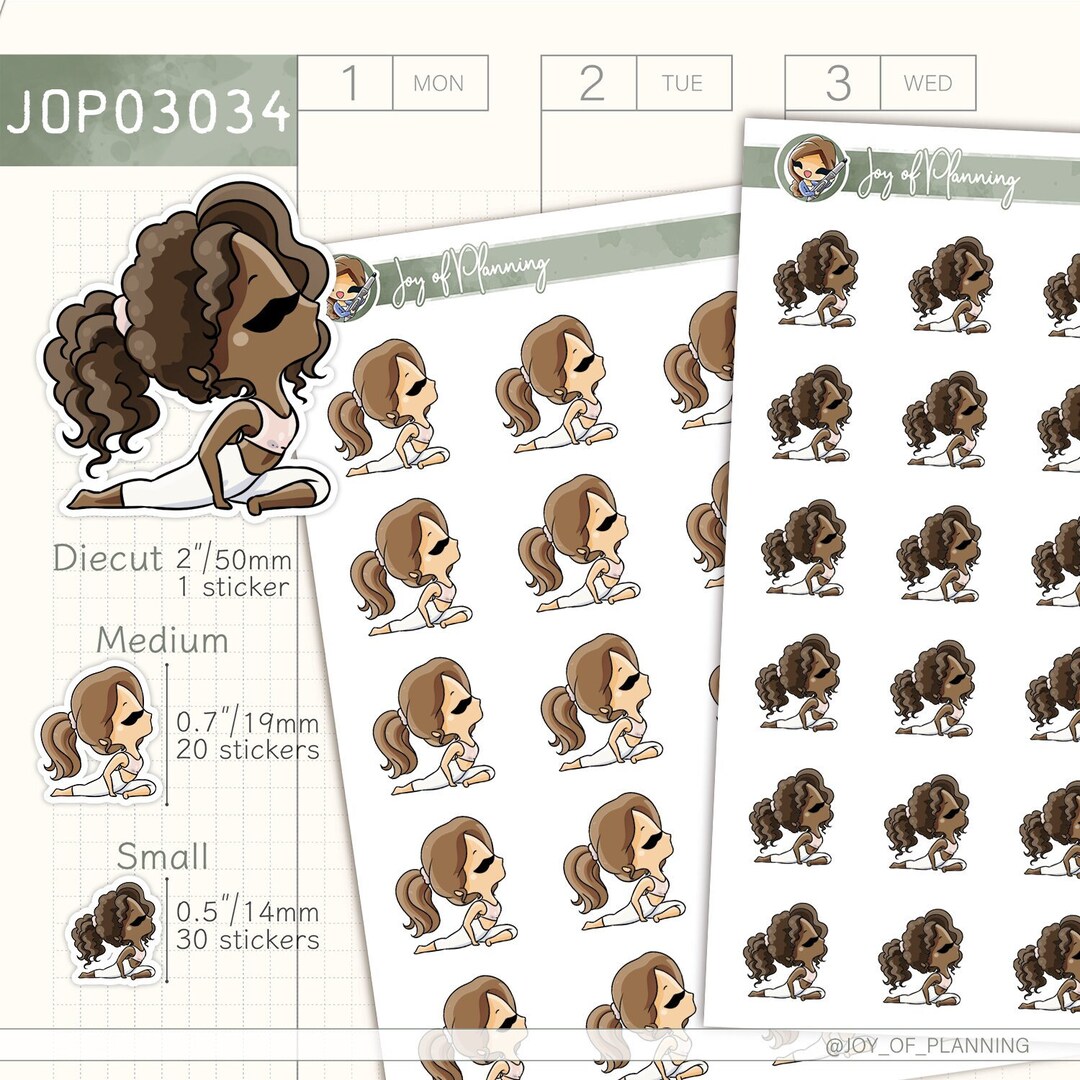 Pigeon Pose Yoga Stickers / Stretching Planner Stickers / Customizable ...