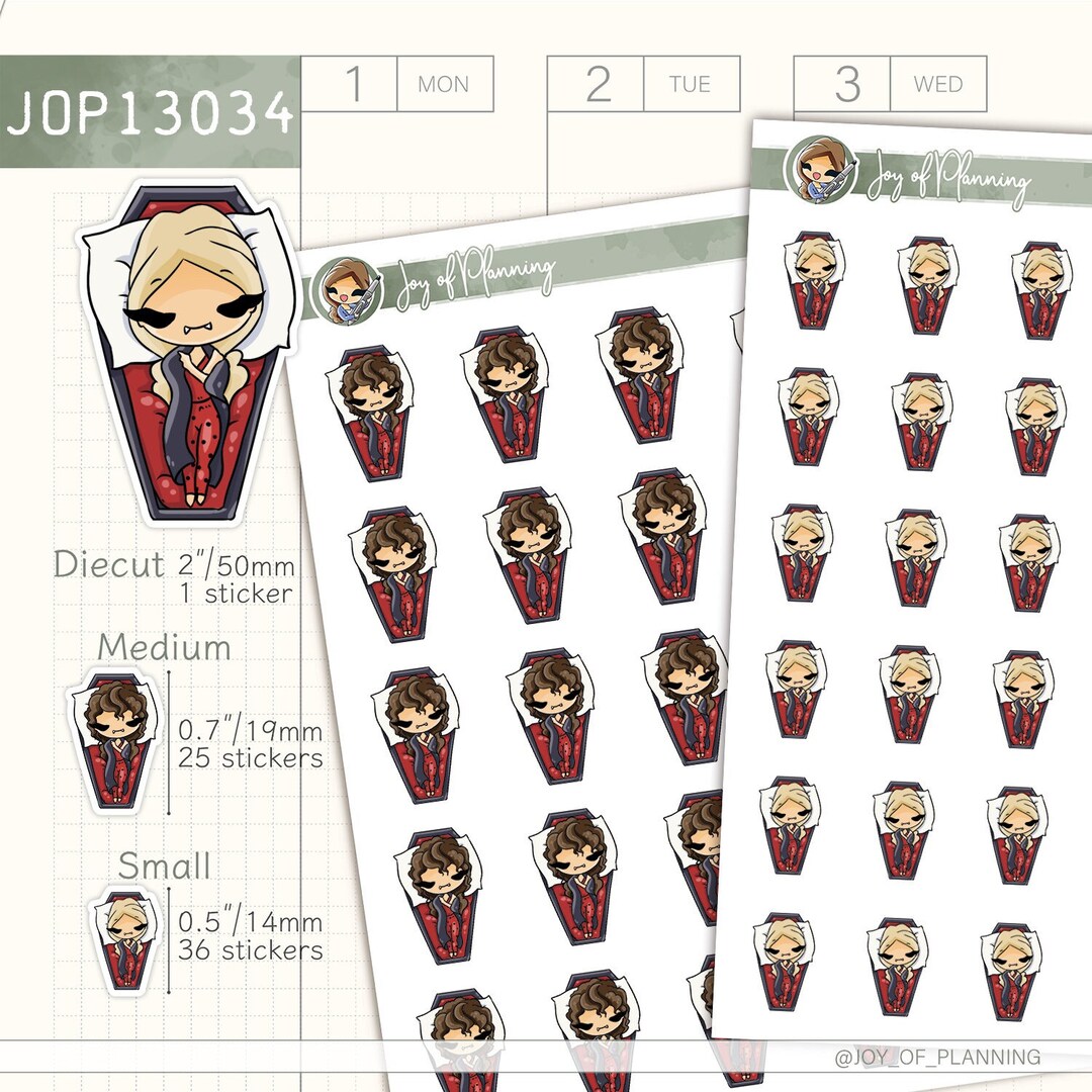 Vampire Stickers / Halloween Stickers / Vampire Planner / Planner ...