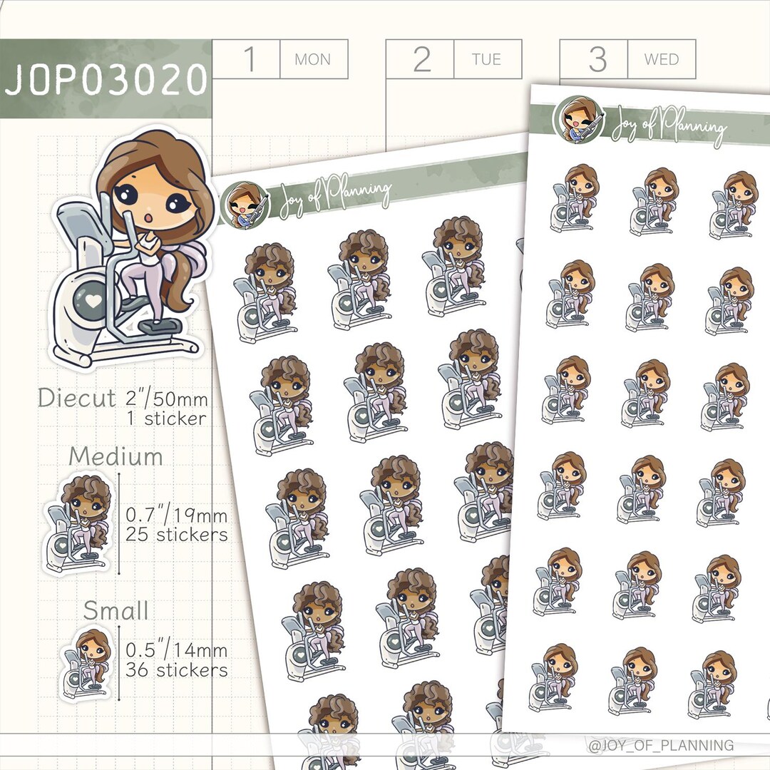 Elliptical Stickers / Cardio Stickers / Working Out Stickers / Gym ...