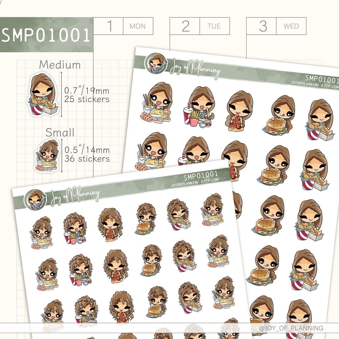 Fast Food Stickers / Pizza Stickers / Chinese Food Stickers / Takeout ...