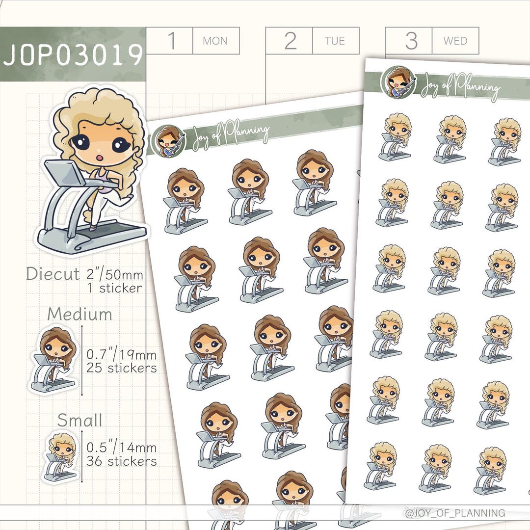 Treadmill Workout Planner Stickers / Cute Exercise Stickers for ...