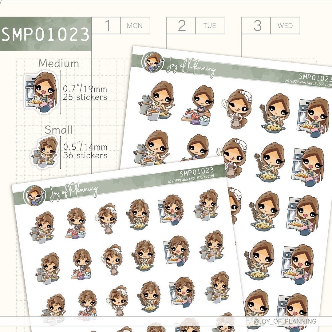 Cooking Stickers / Meal Prep Stickers / Chef Stickers / Cook Stickers ...