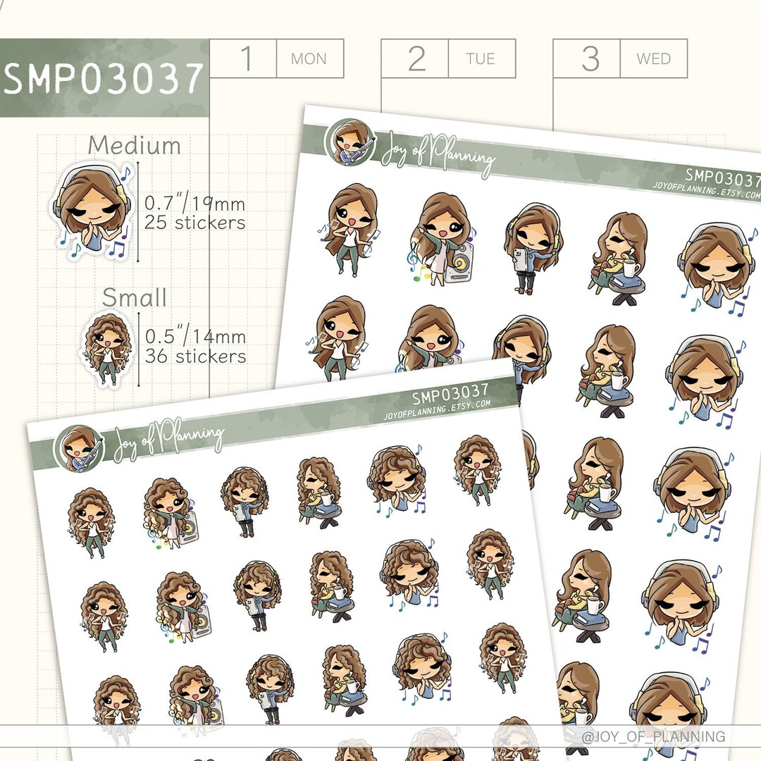 Dancing Stickers / Music Stickers / Exercise Stickers / Planner ...