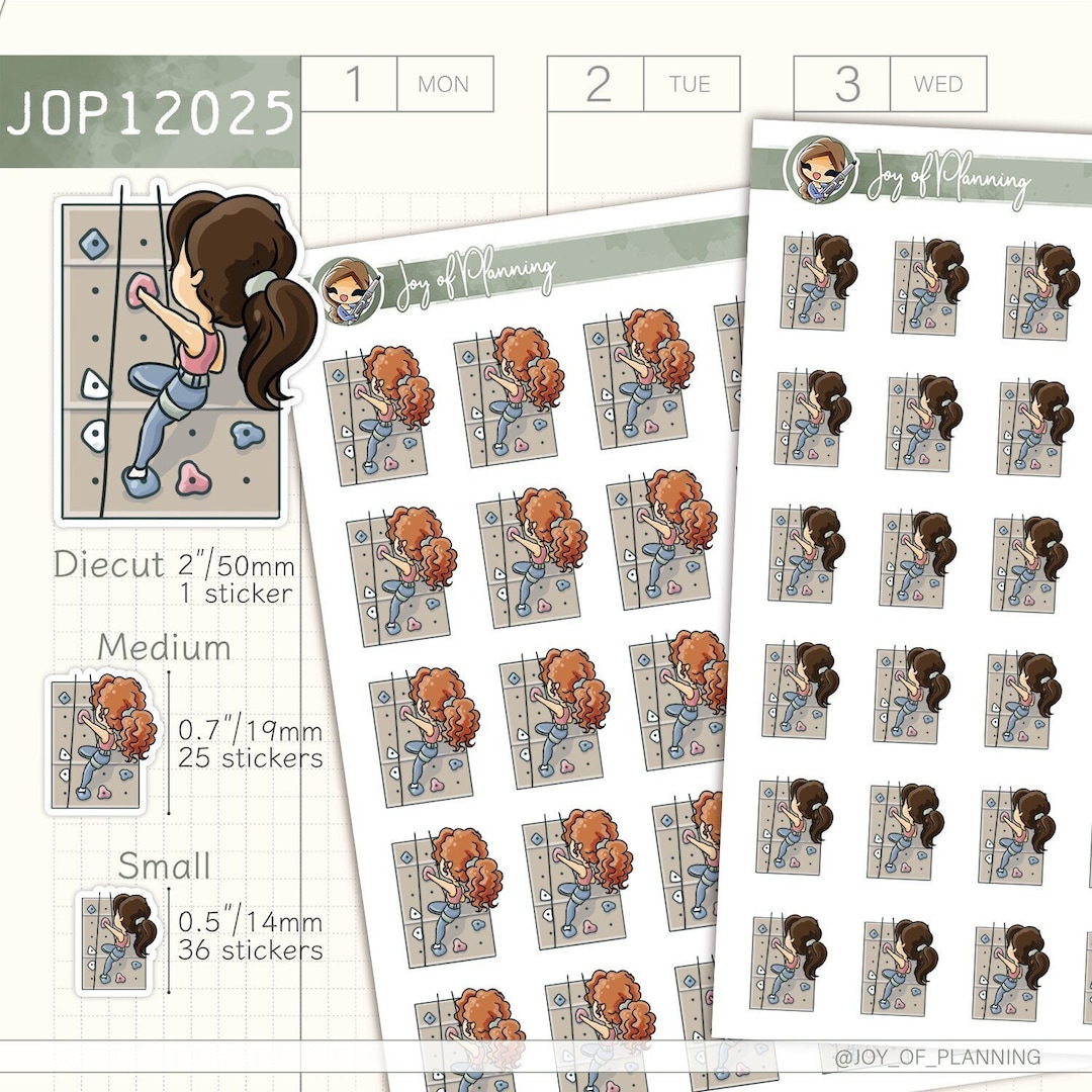 Wall Climbing Stickers / Climbing Stickers / Summer Planner / Summer ...