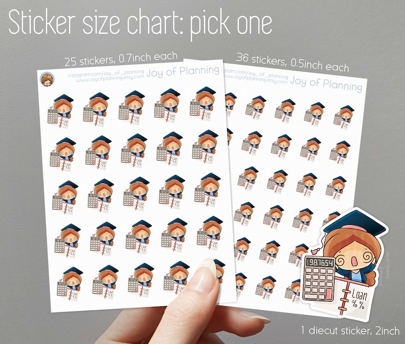 Student loan payment stickers / Planner Stickers / JOP725 | Etsy