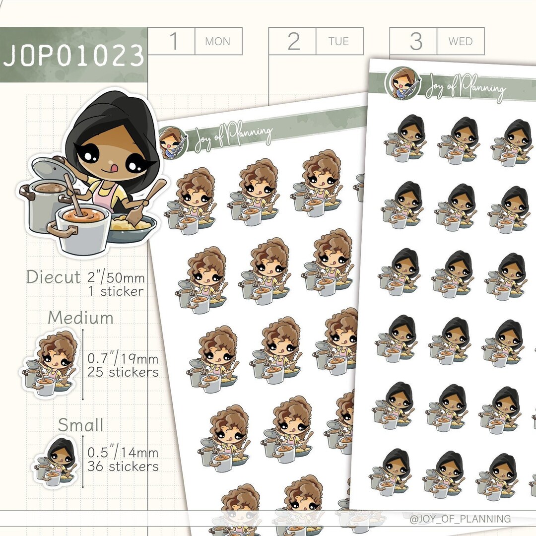 Cooking Stickers / Meal Prep Stickers / Chef Stickers / Cook Stickers ...