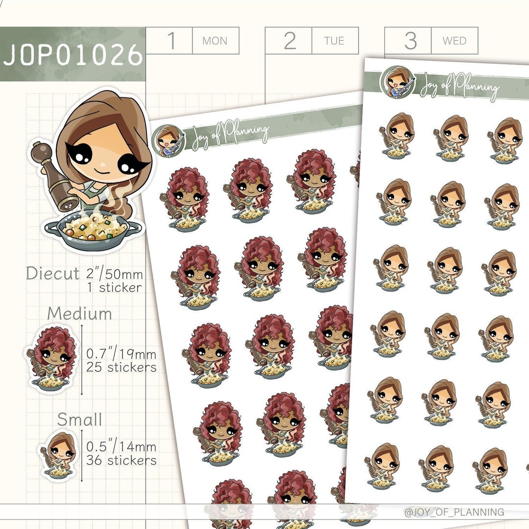 Cooking Stickers / Meal Prep Stickers / Chef Stickers / Cook Stickers ...