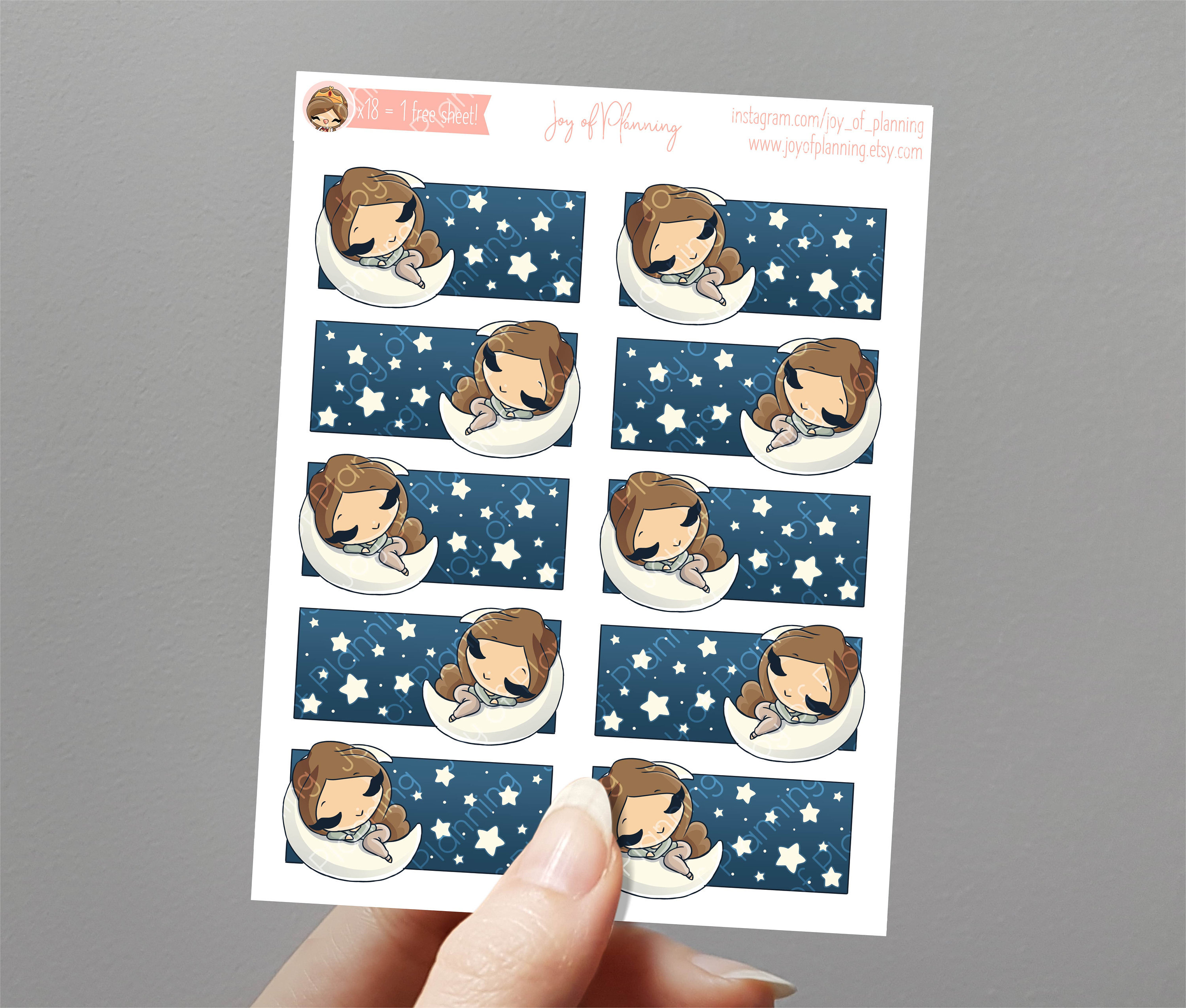 Good Night Stickers Sleep Stickers Sleepy Stickers Bed Time - Etsy