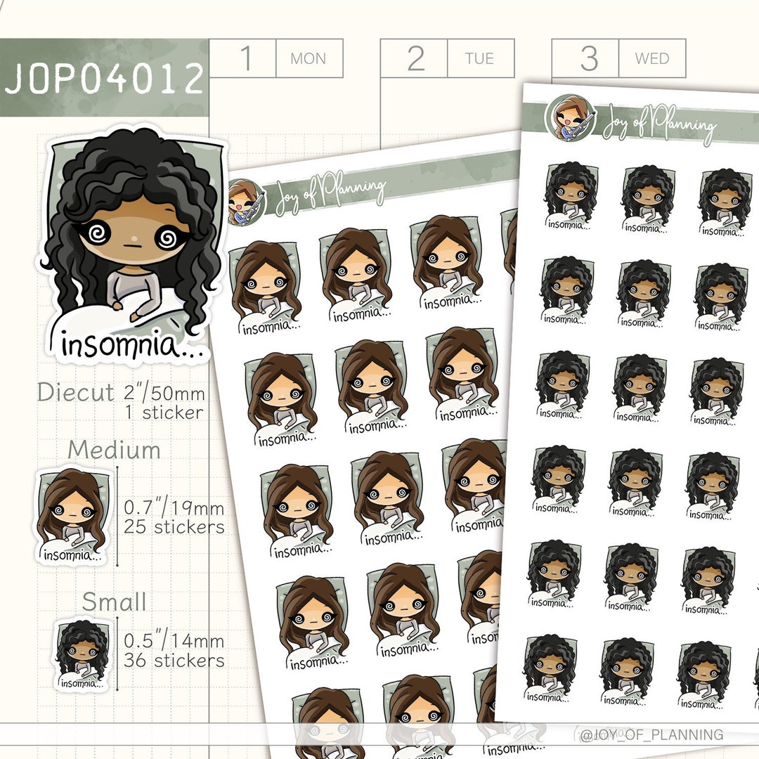 Insomnia Stickers / Mental Health Stickers / Sleepy Stickers / Planner ...