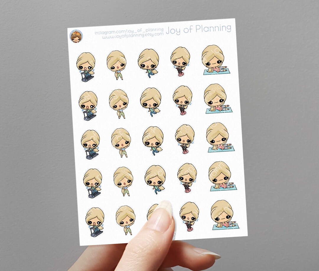 Workout Stickers / Exercise Stickers / Gym Stickers / Planner Stickers ...