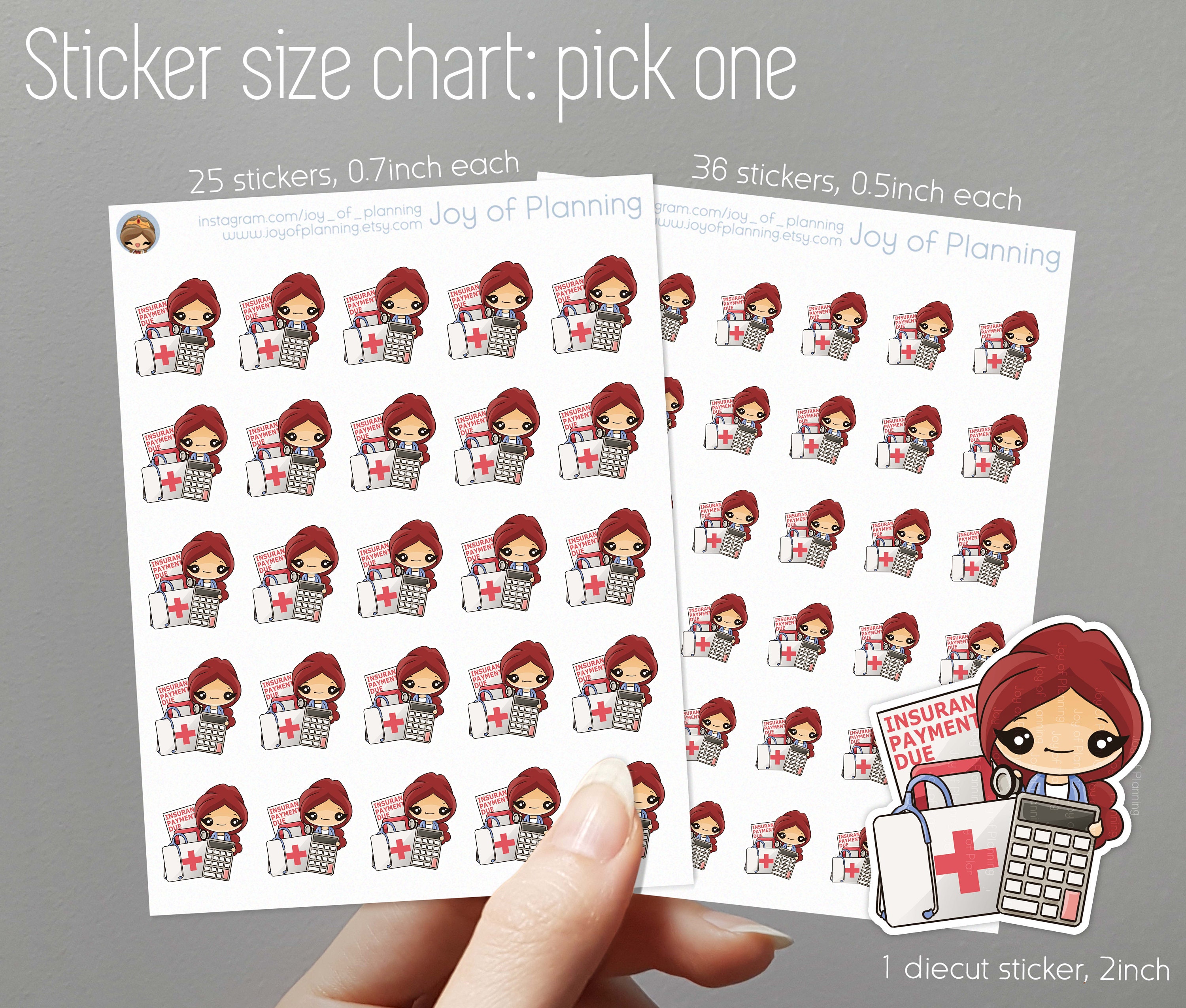 Insurance Payment Stickers / Planner Stickers / JOP723 - Etsy