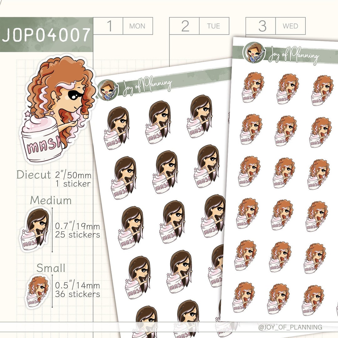 Hair Mask Stickers / Self Care Stickers / Spa Day Stickers / Me Time ...