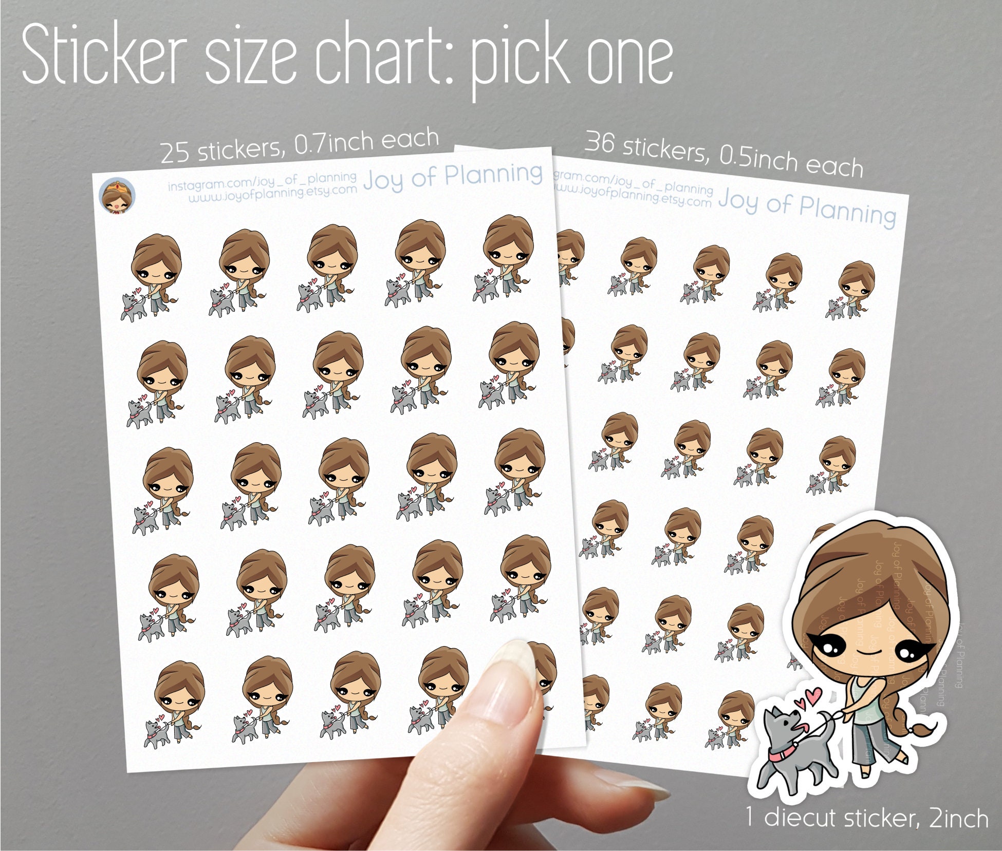 Dog Walk Stickers / Dog Stickers / Planner Stickers / JOP680 - Etsy