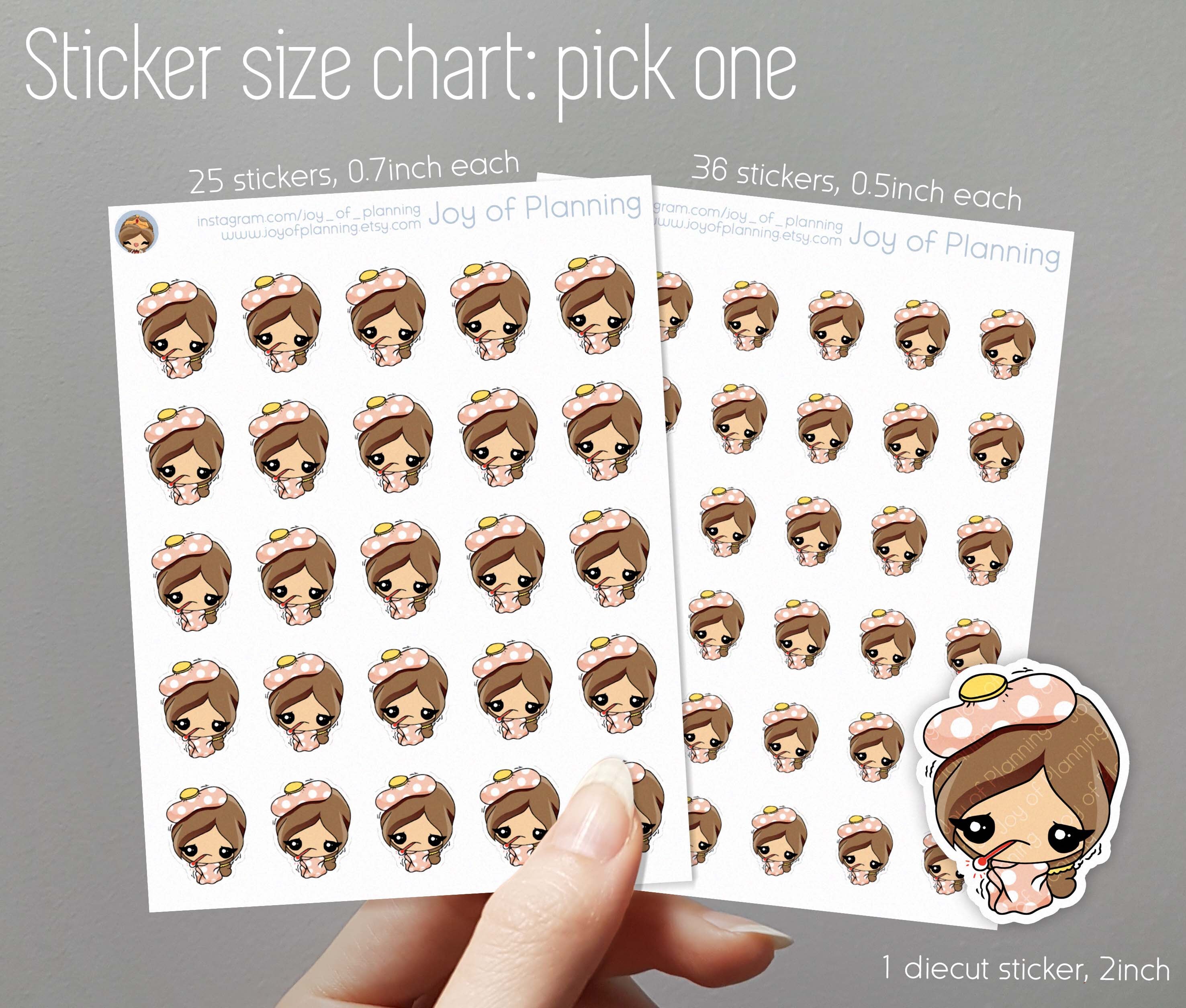 Sick stickers / Planner Stickers / JOP018 | Etsy