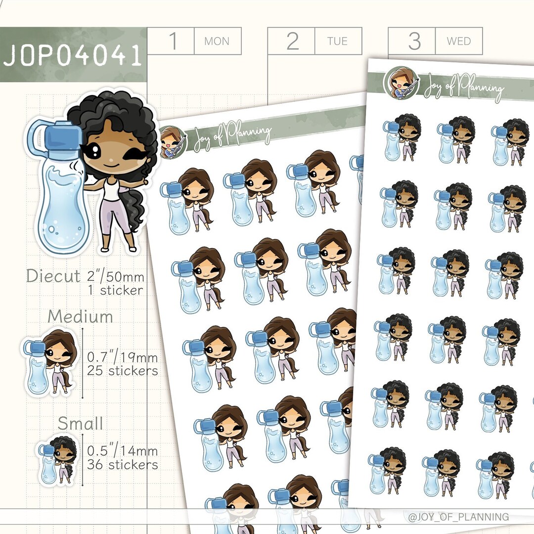 Water Bottle Stickers / Water Tracking Stickers / Water Planner ...