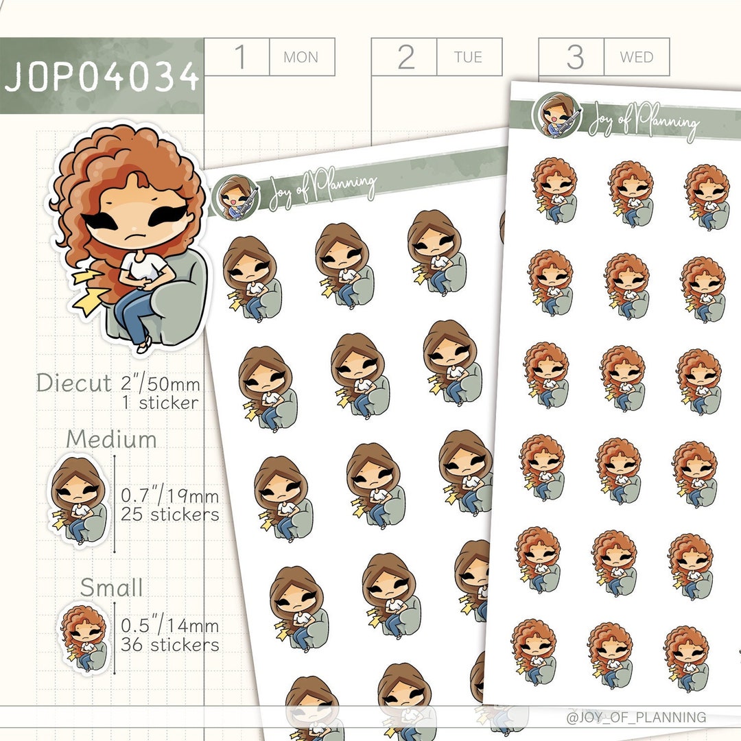 Stomach Pain Stickers / PMS Stickers / Chronic Pain Stickers / Pain ...