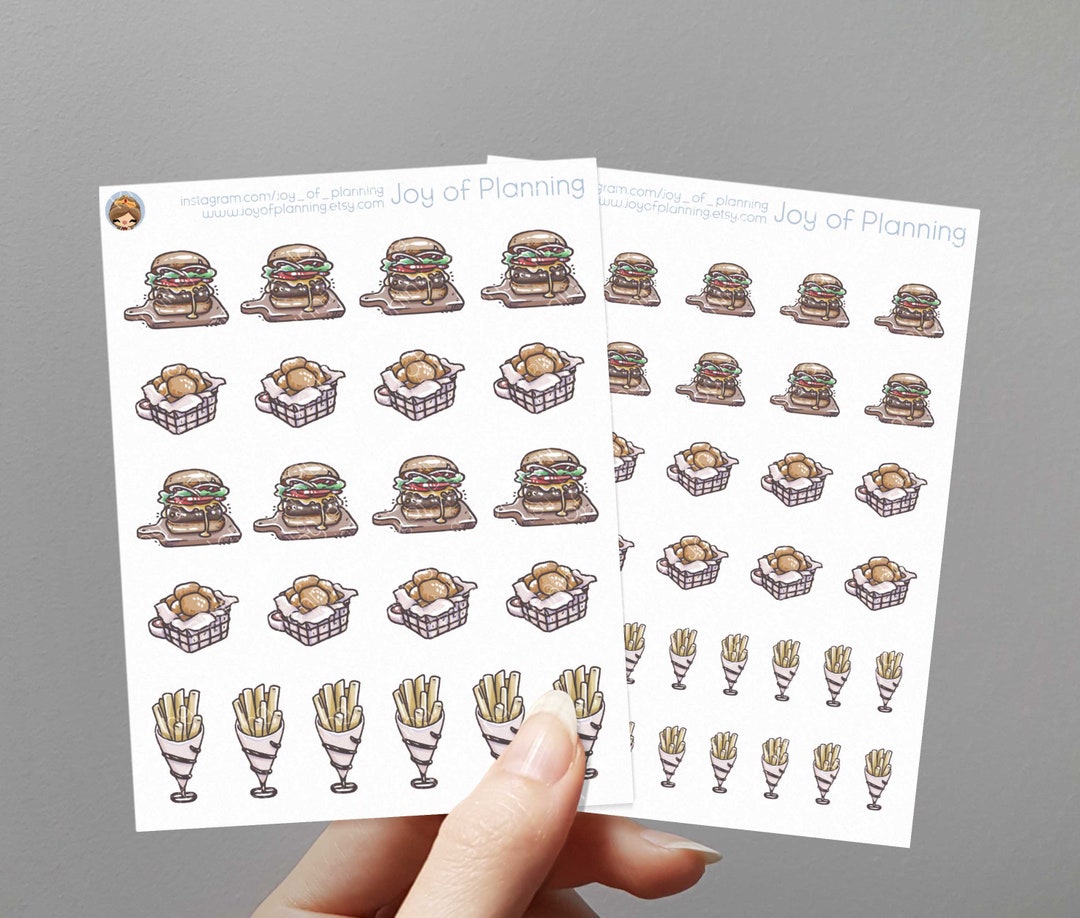 FOOD050 Food Stickers Food Planner Stickers Fast Food - Etsy
