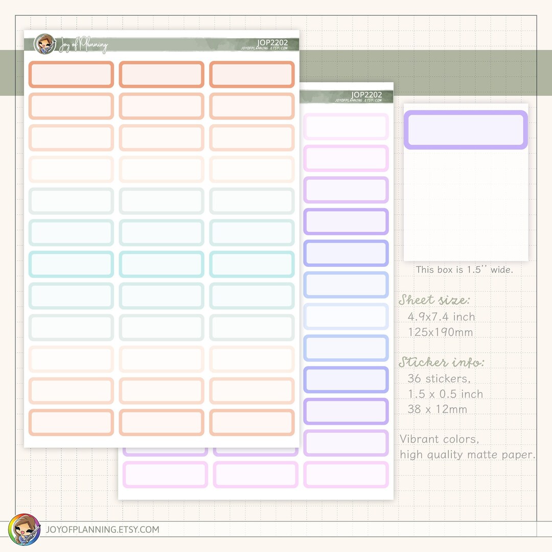 Quarter Box Functional Stickers / Planner Stickers / Agenda Labels ...