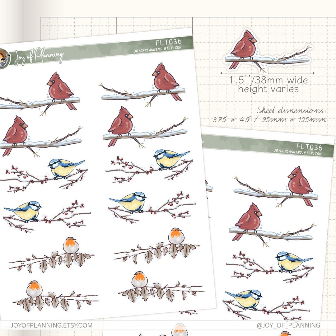 Winter Birds / Planner Stickers / FLT036 - Etsy