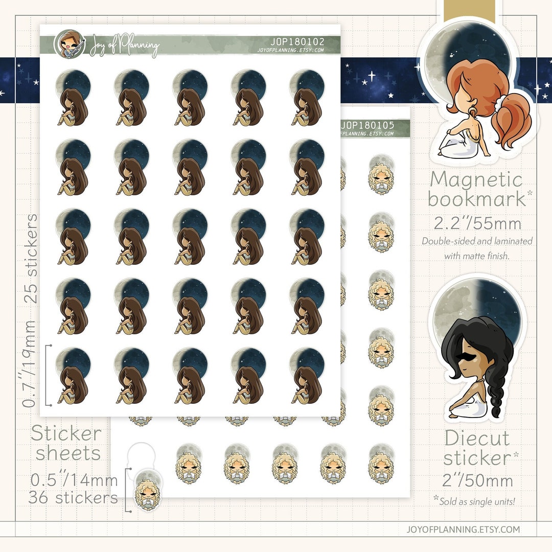 Moon Phases Stickers / Celestial Stickers / Planner Stickers / JOP18010 ...