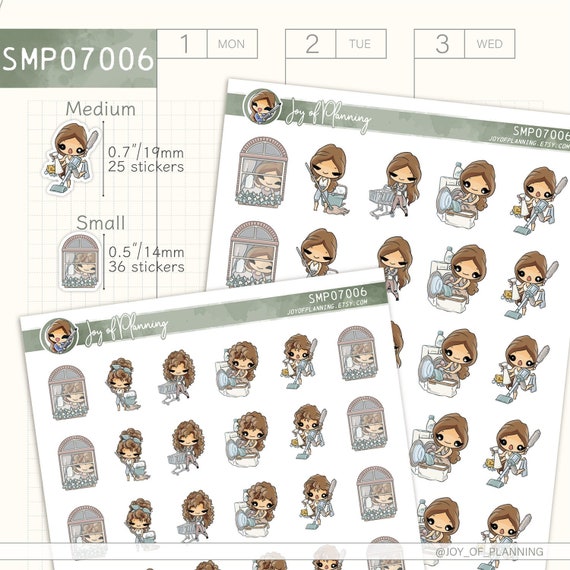 House Chores Stickers / Cleaning up Stickers / Tidying up | Etsy