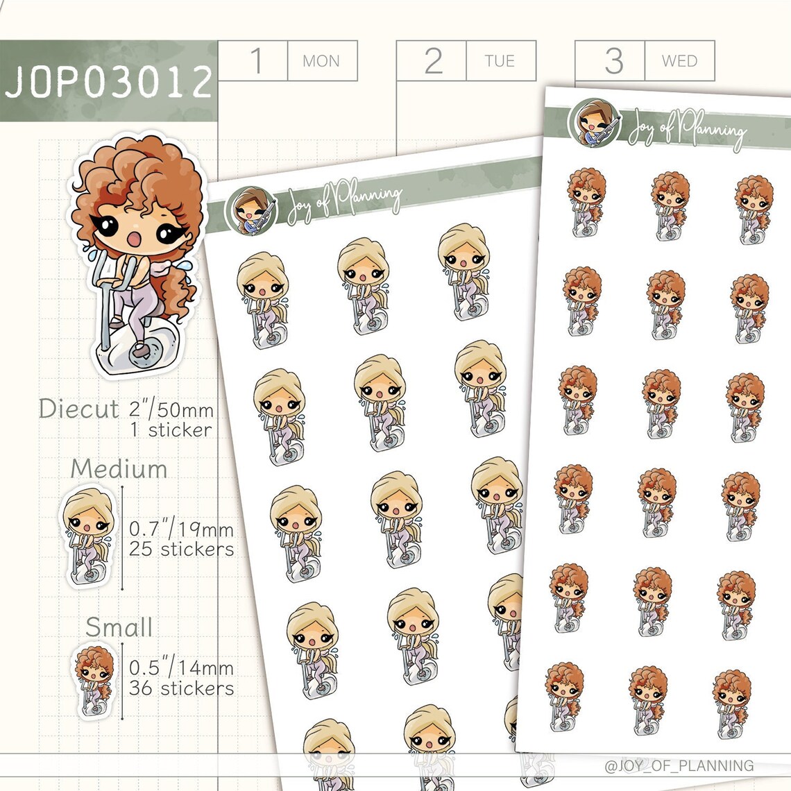 Stationary Bike Stickers / Workout Stickers / Exercise - Etsy