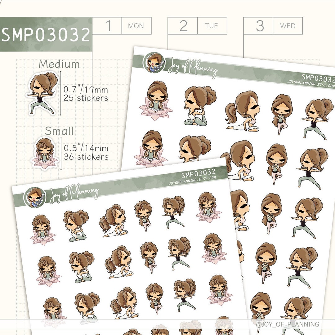 Yoga Stickers / Pilates Stickers / Workout Stickers / Exercise Stickers ...