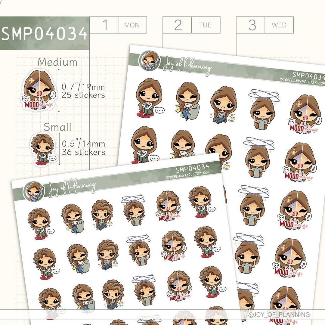 PMS Stickers / Period Stickers / PMS Planner / Symptoms Stickers ...