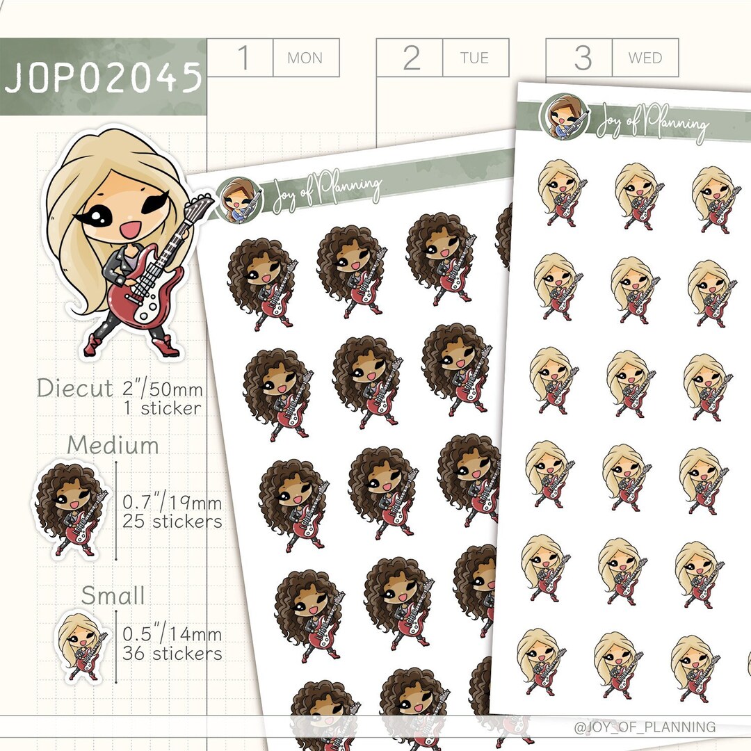 Electric Guitar Stickers / Guitar Practice Stickers / Gig Stickers ...