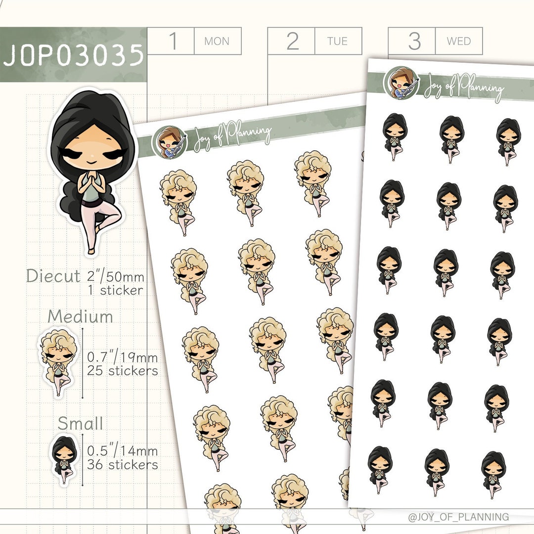 Yoga Stickers / Pilates Stickers / Workout Stickers / Exercise Stickers ...