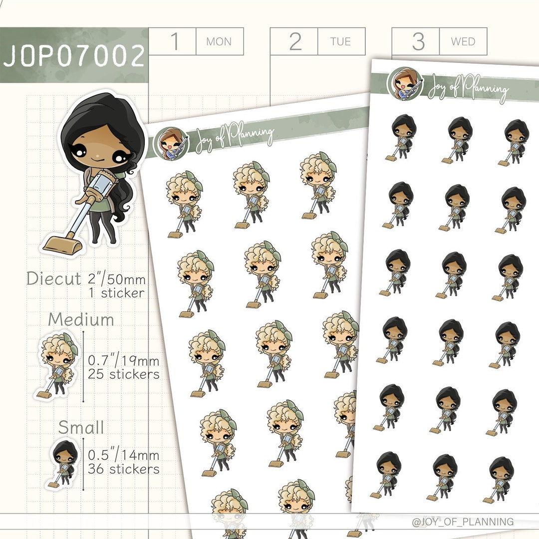 Vacuum Cleaning Stickers / House Chores Stickers / Cleaning up Stickers ...