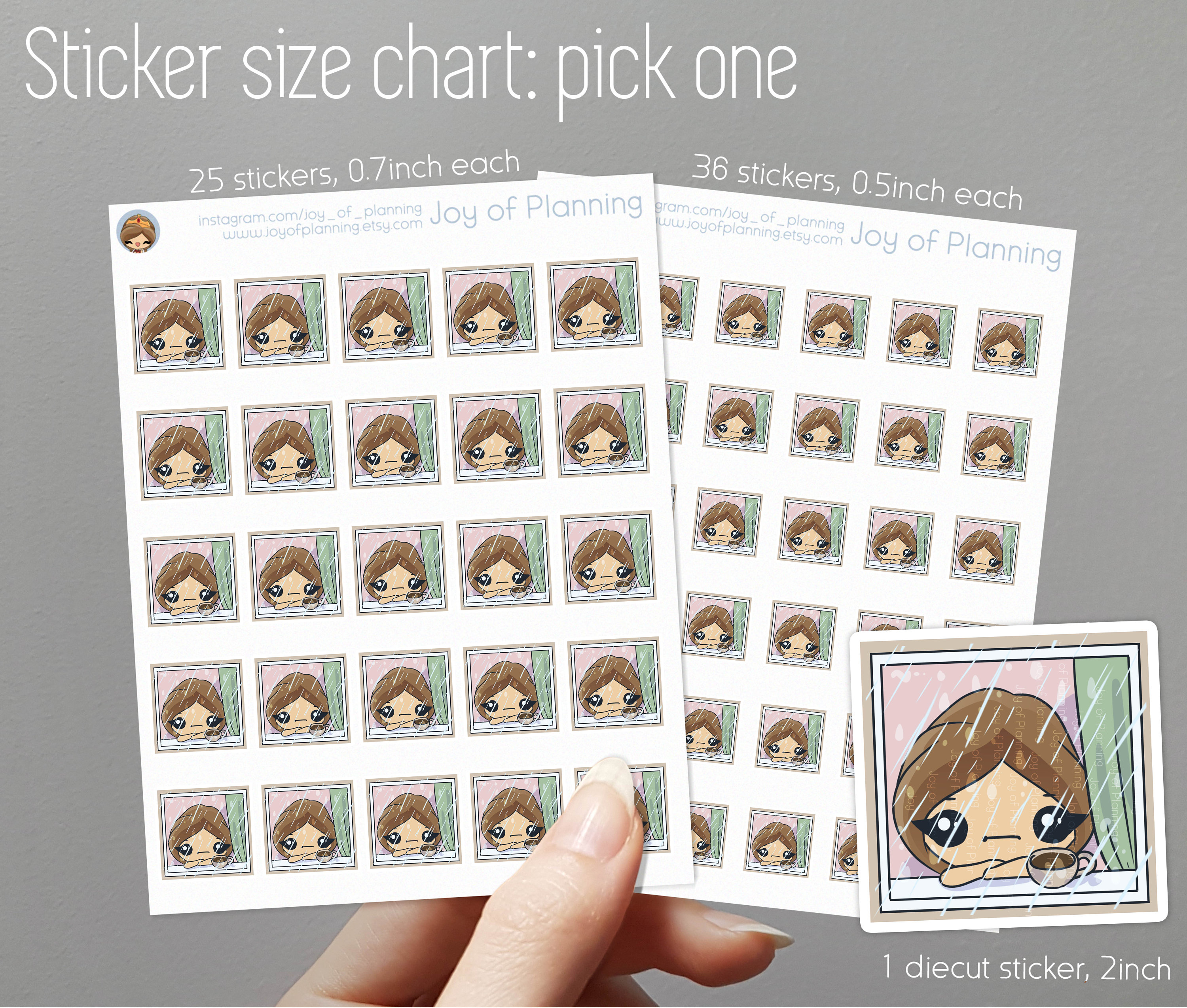 Rain Stickers / Spring Stickers / Floral Stickers / Planner - Etsy