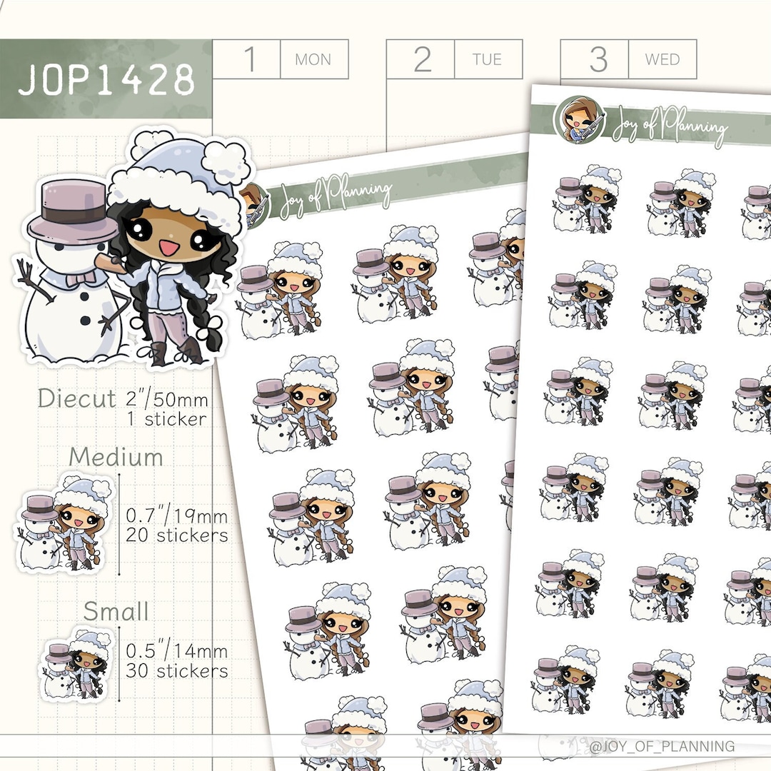 Snowman Stickers / Winter Stickers / Snow Stickers / Christmas Stickers ...