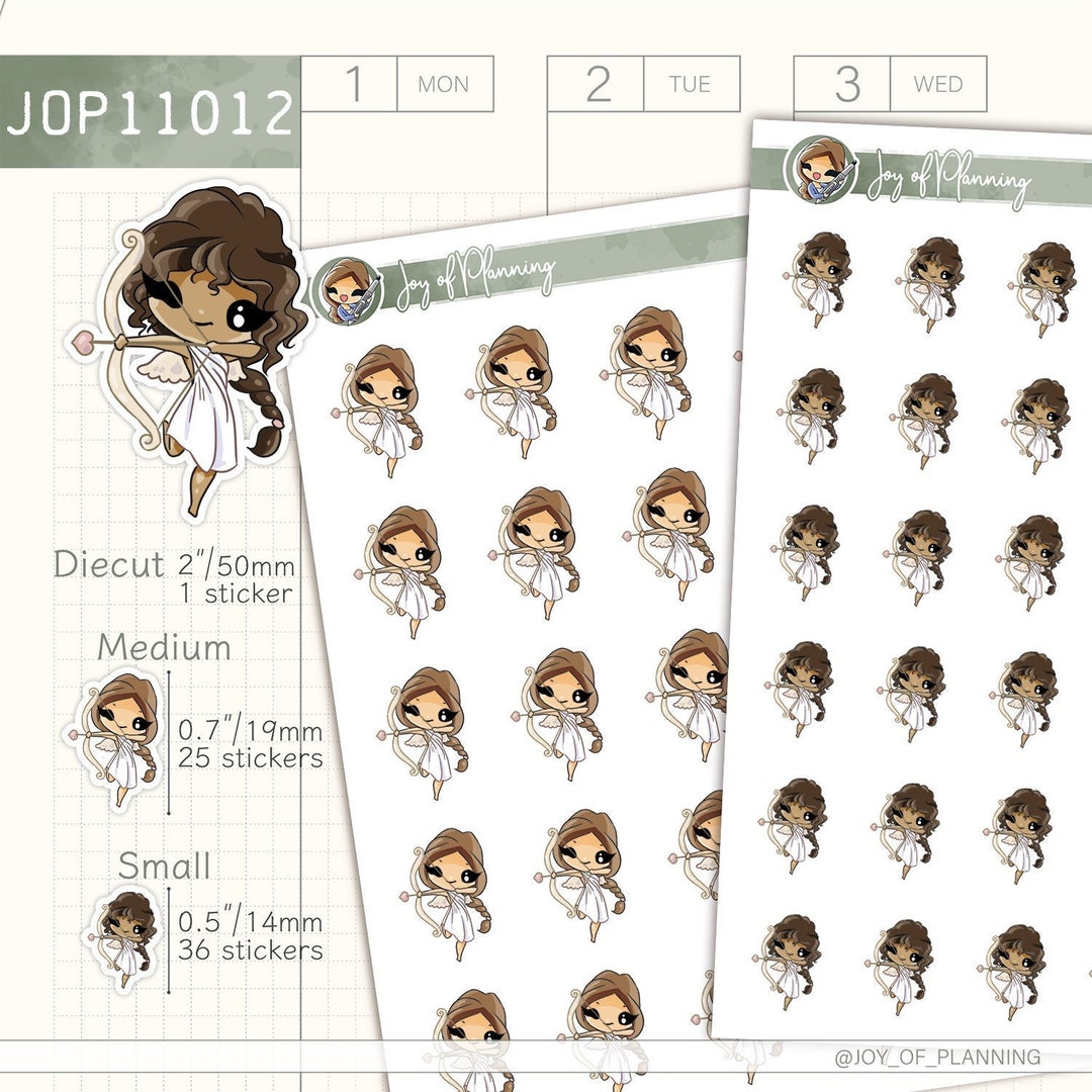 Valentine Cupid Sticker Sheet / Hand Drawn Cupid Angel for Planners ...