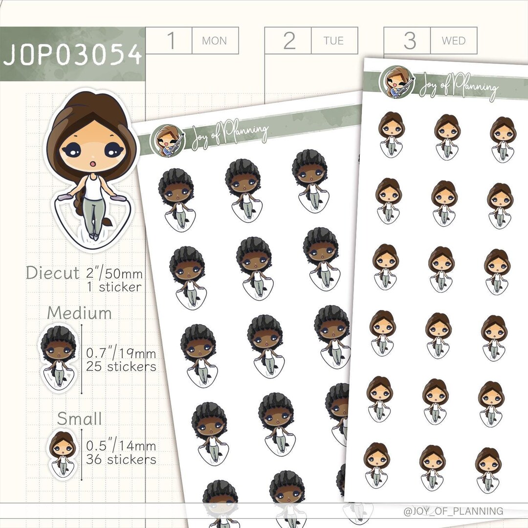 Jump Rope Stickers / Cardio Stickers / Exercise Stickers / Workout ...