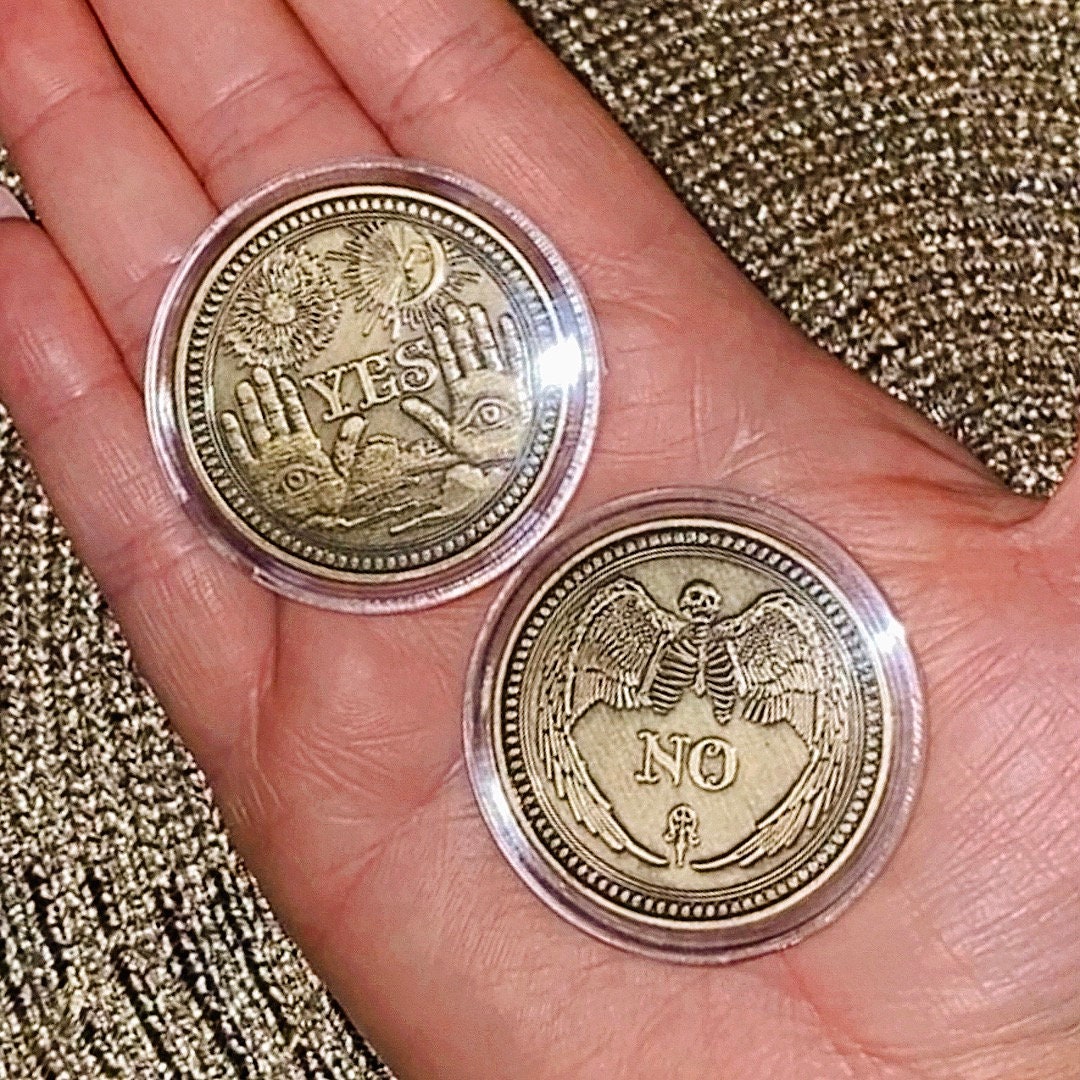Gold Toned Divination Coin - Etsy