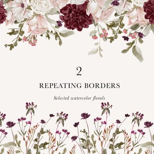 Burgundy Watercolor Fall Png Watercolor Floral Clip Art-marsala ...